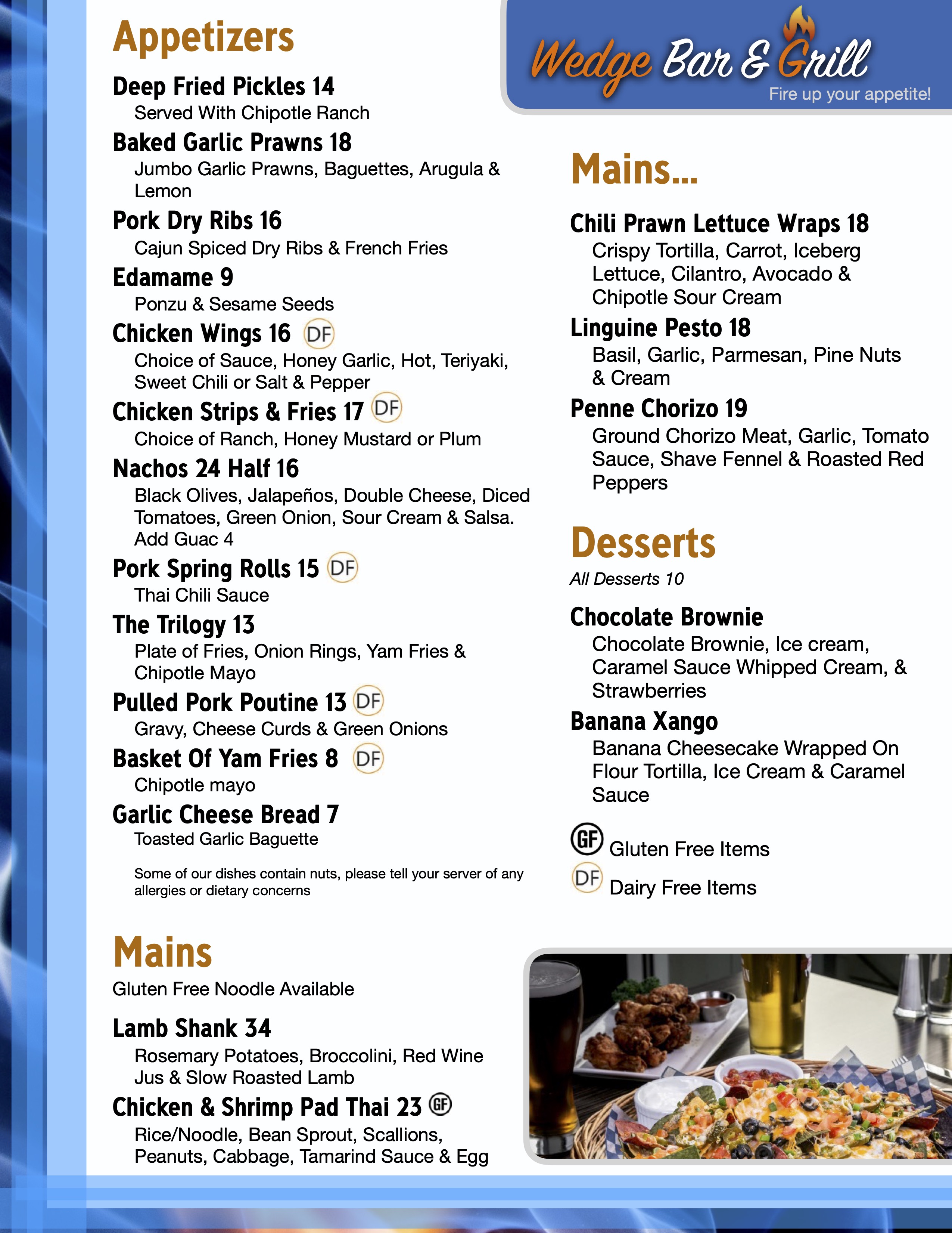 Meadow Gardens Golf Club: Wedge-Bar-Grill-Menu-Jan-2023-A2