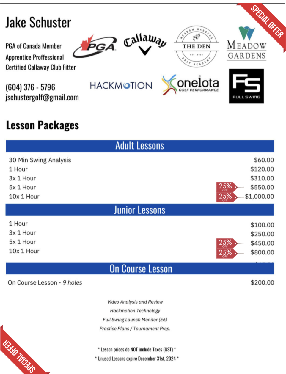Meadow Gardens Golf Club: Jake-Schuster-Lessons